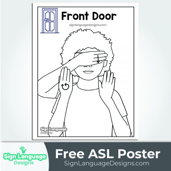 Free ASL Sign Poster - BW Frog - Sign Language Designs