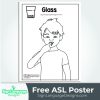Free ASL Sign Poster - BW Glass - Sign Language Designs