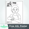 Free ASL Sign Poster - BW Help - Sign Language Designs