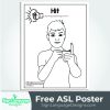 Free ASL Sign Poster - BW Hit - Sign Language Designs