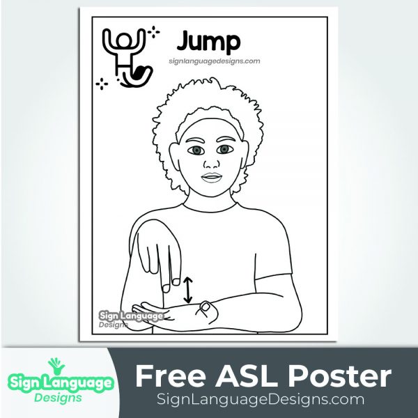 Free ASL Sign Poster - BW Jump - Sign Language Designs