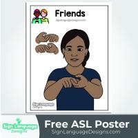 Free ASL Sign Poster - Friends - Sign Language Designs