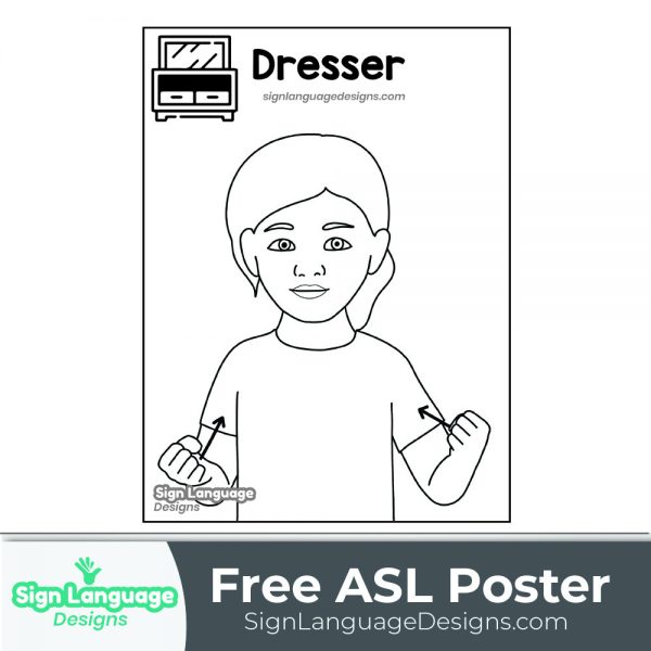 Free ASL Sign Poster - BW Kick - Sign Language Designs