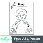 Free ASL Sign Poster - BW DUCK - Sign Language Designs