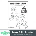 Free ASL Sign Poster - BW DUCK - Sign Language Designs