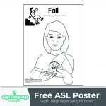 Free ASL Sign Poster - BW FALL - Sign Language Designs