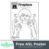 Free ASL Sign Poster - BW FISH - Sign Language Designs