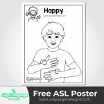 Free ASL Sign Poster - BW SIT - Sign Language Designs