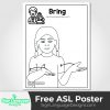 Free ASL Sign Poster - BW BRAVE - Sign Language Designs