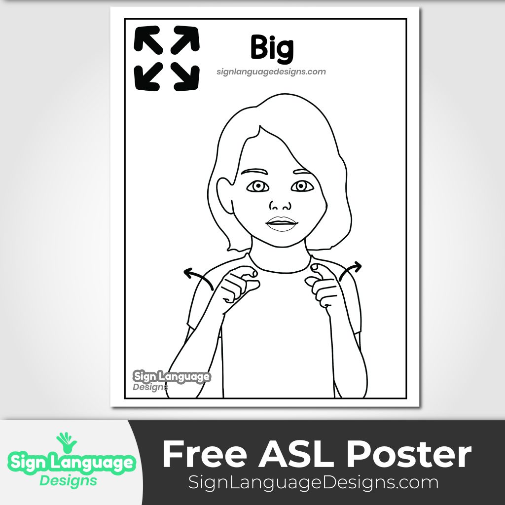Free ASL Sign Poster - BW BIRD - Sign Language Designs