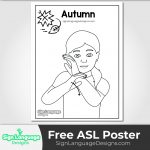 Free ASL Sign Poster - BW AWESOME - Sign Language Designs