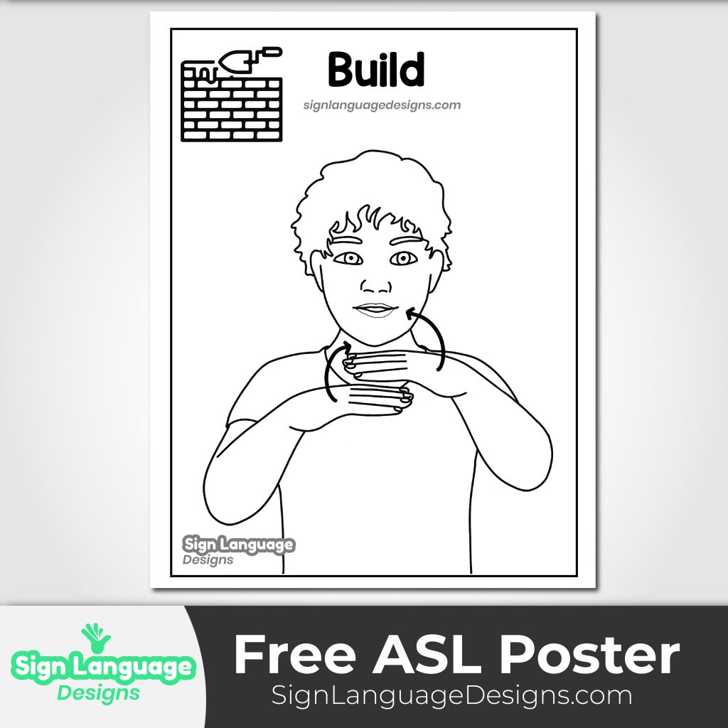 Free ASL Sign Poster - BW BUG - Sign Language Designs