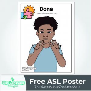Free ASL Sign Poster - DOUGH - Sign Language Designs