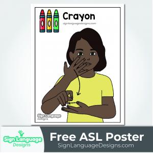 Free ASL Sign Poster - CRAWL - Sign Language Designs