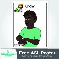 Free ASL Sign Poster - CRAYON - Sign Language Designs