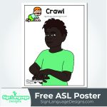 Free ASL Sign Poster - COW - Sign Language Designs