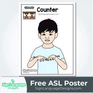 Free ASL Sign Poster - COLLEGE - Sign Language Designs