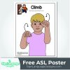 Free ASL Sign Poster - CLIMB - Sign Language Designs