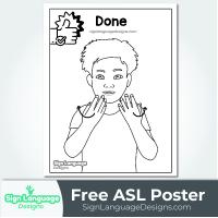 Free ASL Sign Poster - BW DONE - Sign Language Designs