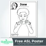 Free ASL Sign Poster - BW DONE - Sign Language Designs