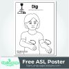 Free ASL Sign Poster - BW DAY - Sign Language Designs