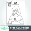 Free ASL Sign Poster - BW CUT - Sign Language Designs