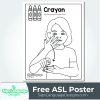 Free ASL Sign Poster - BW CUT - Sign Language Designs