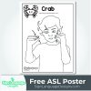 Free ASL Sign Poster - BW COW - Sign Language Designs