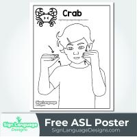 Free ASL Sign Poster - BW COW - Sign Language Designs