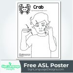 Free ASL Sign Poster - BW COW - Sign Language Designs