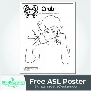 Free ASL Sign Poster - BW COW - Sign Language Designs