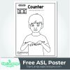 Free ASL Sign Poster - BW COW - Sign Language Designs
