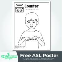 Free ASL Sign Poster - BW COW - Sign Language Designs