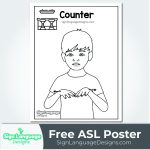 Free ASL Sign Poster - BW COW - Sign Language Designs