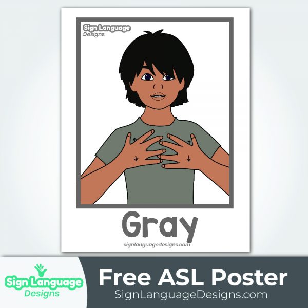 Free ASL Sign Poster - Color Green - Sign Language Designs