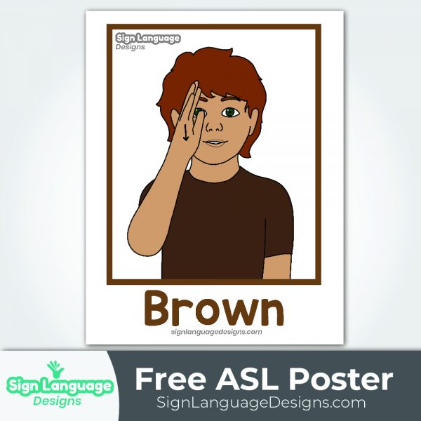 Free ASL Sign Poster - Color Blue - Sign Language Designs