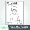 Free ASL Sign Poster - BW LAMB - Sign Language Designs