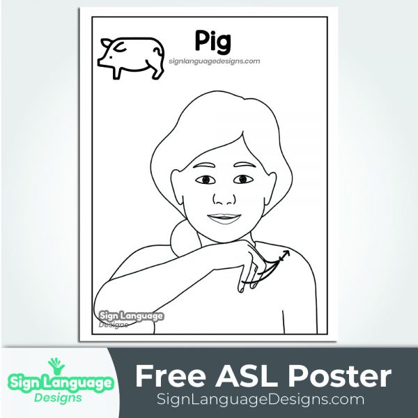 Free ASL Sign Poster - COW - Sign Language Designs