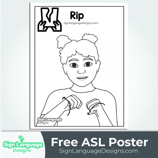 Free ASL Sign Poster - BW READY - Sign Language Designs