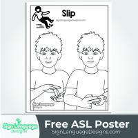 Free ASL Sign Poster - BW Slip - Sign Language Designs