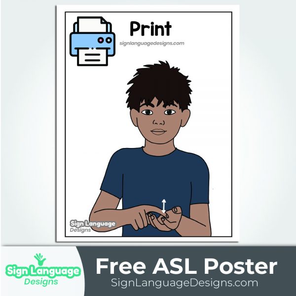 Free ASL Sign Poster - READY - Sign Language Designs